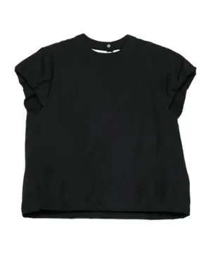 Sacai Poplin Open-back Short Sleeve Top With Drawstring Hem