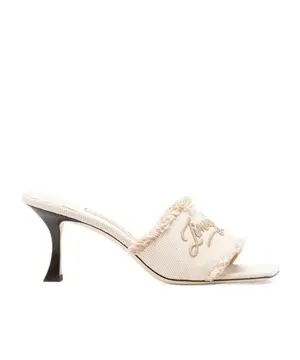 JIMMY CHOO Square Toe High-heeled Sandals - Nude