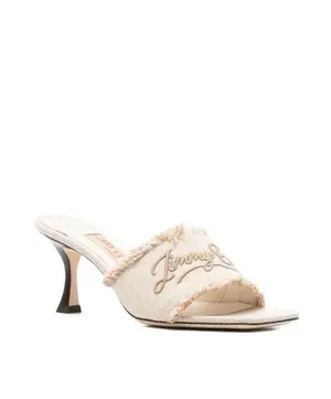 JIMMY CHOO Square Toe High-heeled Sandals - Nude