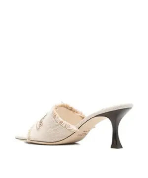 JIMMY CHOO Square Toe High-heeled Sandals - Nude