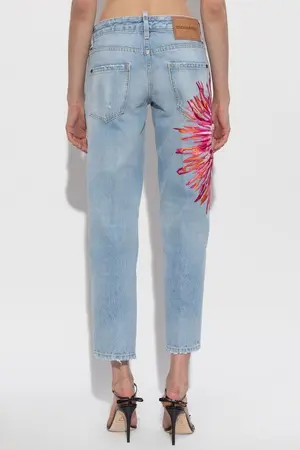 Dsquared2 Jenna Embroidered Straight Jeans