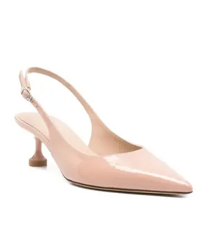 STUART WEITZMAN Pointed-toe Slingback Kitten Heel Sandals - Blush