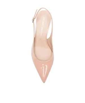 STUART WEITZMAN Pointed-toe Slingback Kitten Heel Sandals - Blush