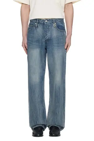WOOYOUNGMI Faded Straight-leg Jeans - Blue