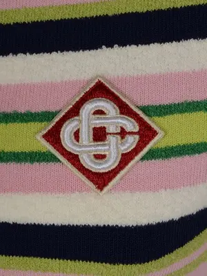 Casablanca Striped Knit Polo T-shirt - Pink
