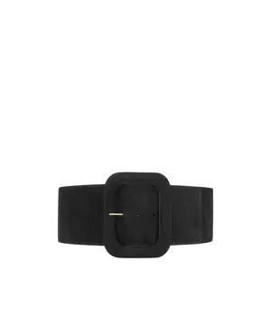 Ami Wide Buckle Belt - Black