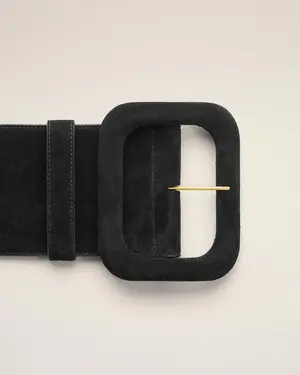 AMI Paris Wide Buckle Belt - Black