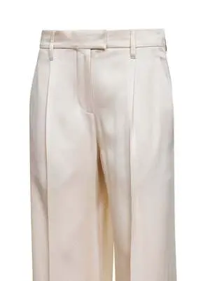 Brunello Cucinelli Pleated Wide-leg Pants - Cream