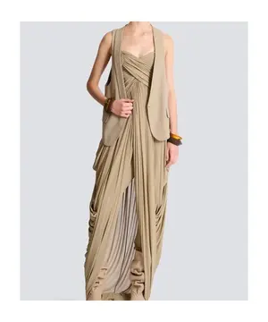Balmain Gabardine Shawl Collar Vest