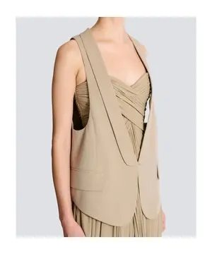 Balmain Gabardine Shawl Collar Vest