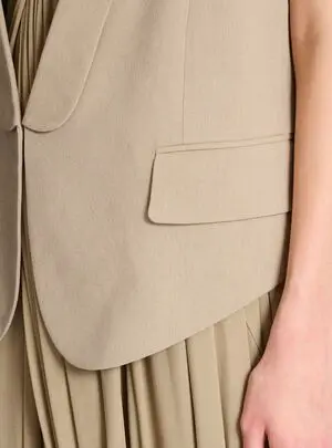 Balmain Gabardine Shawl Collar Vest