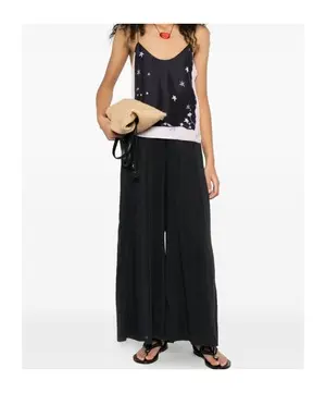 FORTE_FORTE High-waisted Wide-leg Trousers - Black