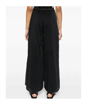 FORTE_FORTE High-waisted Wide-leg Trousers - Black