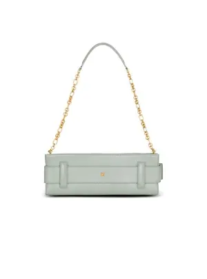 Balmain Anthem Buckle Chain Clutch Bag - Green