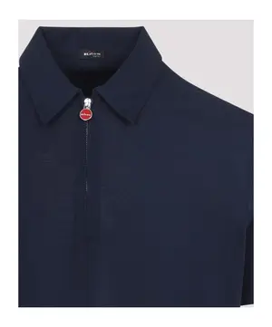Kiton Half Zip Polo Shirt - Black