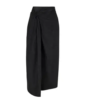 RÓHE Crinkled Satin Midi Skirt