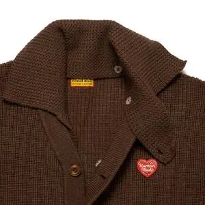 HUMAN MADE Heart Patch Wool Cardigan - Brown