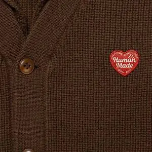 HUMAN MADE Heart Patch Wool Cardigan - Brown