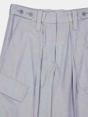 Stella McCartney Layered Chambray Cargo Trousers - Blue-gray
