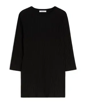 Max Mara Ribbed-knit Crewneck Top - Black