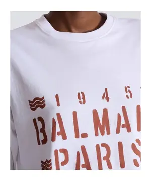 Balmain Plage Cropped Logo T-shirt