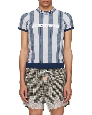 Martine Rose Striped Cropped T-shirt - Multicolor