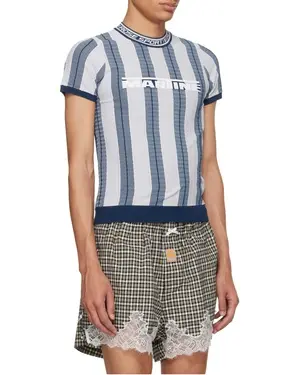 Martine Rose Striped Cropped T-shirt - Multicolor