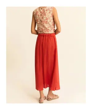 Marella Pleated Linen Skirt