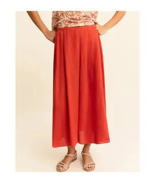 Marella Pleated Linen Skirt