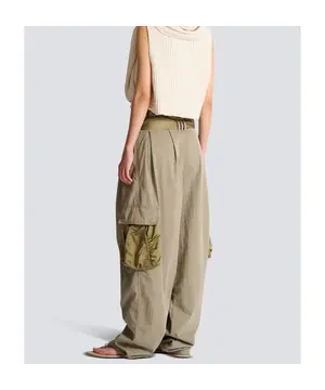 Balmain High-waisted Pleated Cotton Twill Trousers With Removable Tie Belt