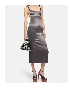 Attico Lace-trim Open-back Midi Dress