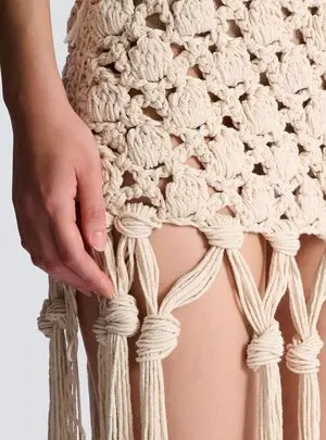 Balmain Crochet Tasseled Skirt