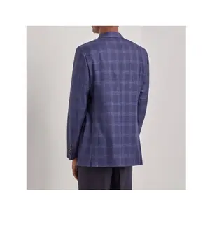 Canali Check Single-breasted Blazer - Blue