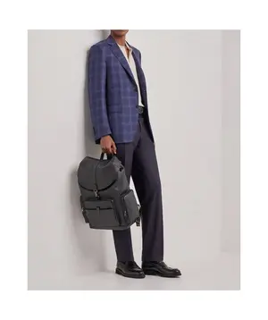 Canali Check Single-breasted Blazer - Blue