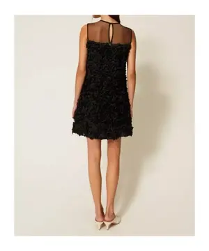 TWINSET Floral Tulle Mini Dress