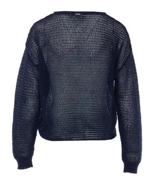 TWINSET Sheer Embroidered Knitted Sweater - Black