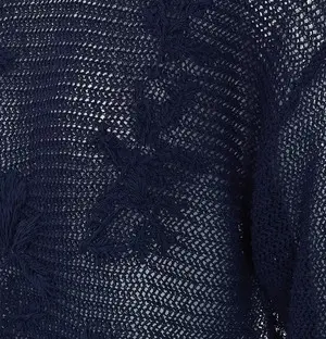 TWINSET Sheer Embroidered Knitted Sweater - Black