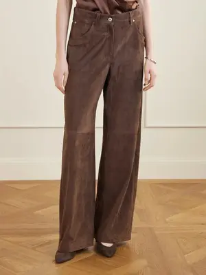 Brunello Cucinelli Belted Suede Pants