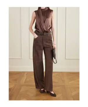 Brunello Cucinelli Belted Suede Pants