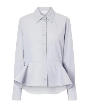 Stella McCartney Cotton Chambray Peplum Shirt - White
