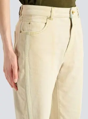 Balmain High-waisted Faded Denim Jeans - Nude