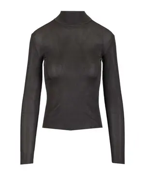 SELF-PORTRAIT High Neck Knit Top With Long Sleeves