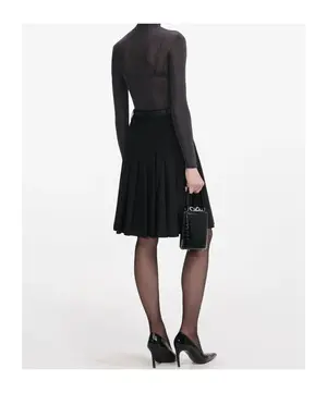 SELF-PORTRAIT High Neck Knit Top With Long Sleeves