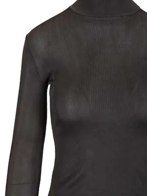 SELF-PORTRAIT High Neck Knit Top With Long Sleeves