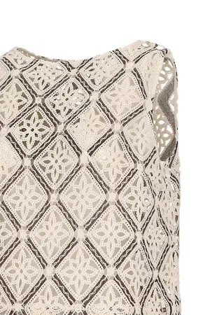 Herno Sleeveless Geometric Lace Top