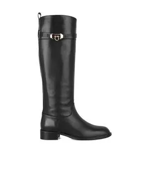 FERRAGAMO Knee High Buckled Boots