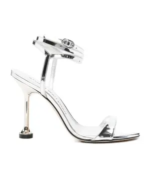 STUART WEITZMAN Metallic Stiletto High Heel Sandals - Silver