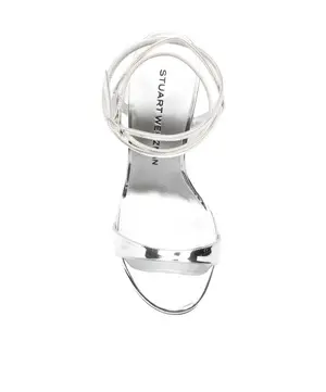 STUART WEITZMAN Metallic Stiletto High Heel Sandals - Silver