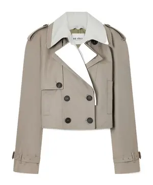 Attico Double-breasted Cropped Trench Coat