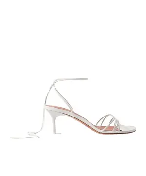 Amina Muaddi Strappy Sandals With Lace-up Ankle Ties